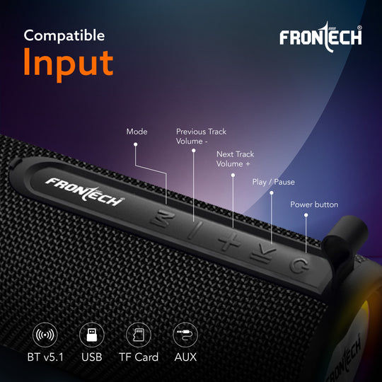 Frontech 18W Bluetooth Speaker RGB TWS IPX3 – Frontech Online