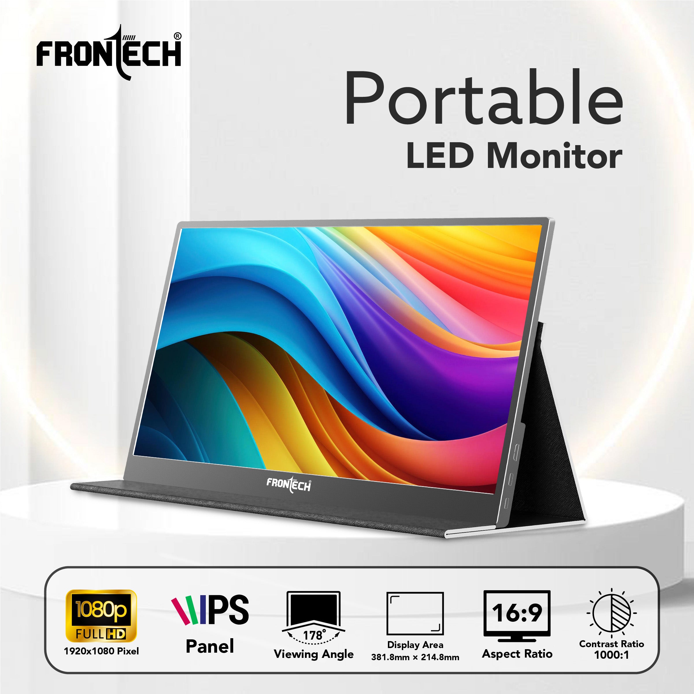 Frontech 17.3" Portable LED Monitor | Full HD 1920×1080 IPS Display ...
