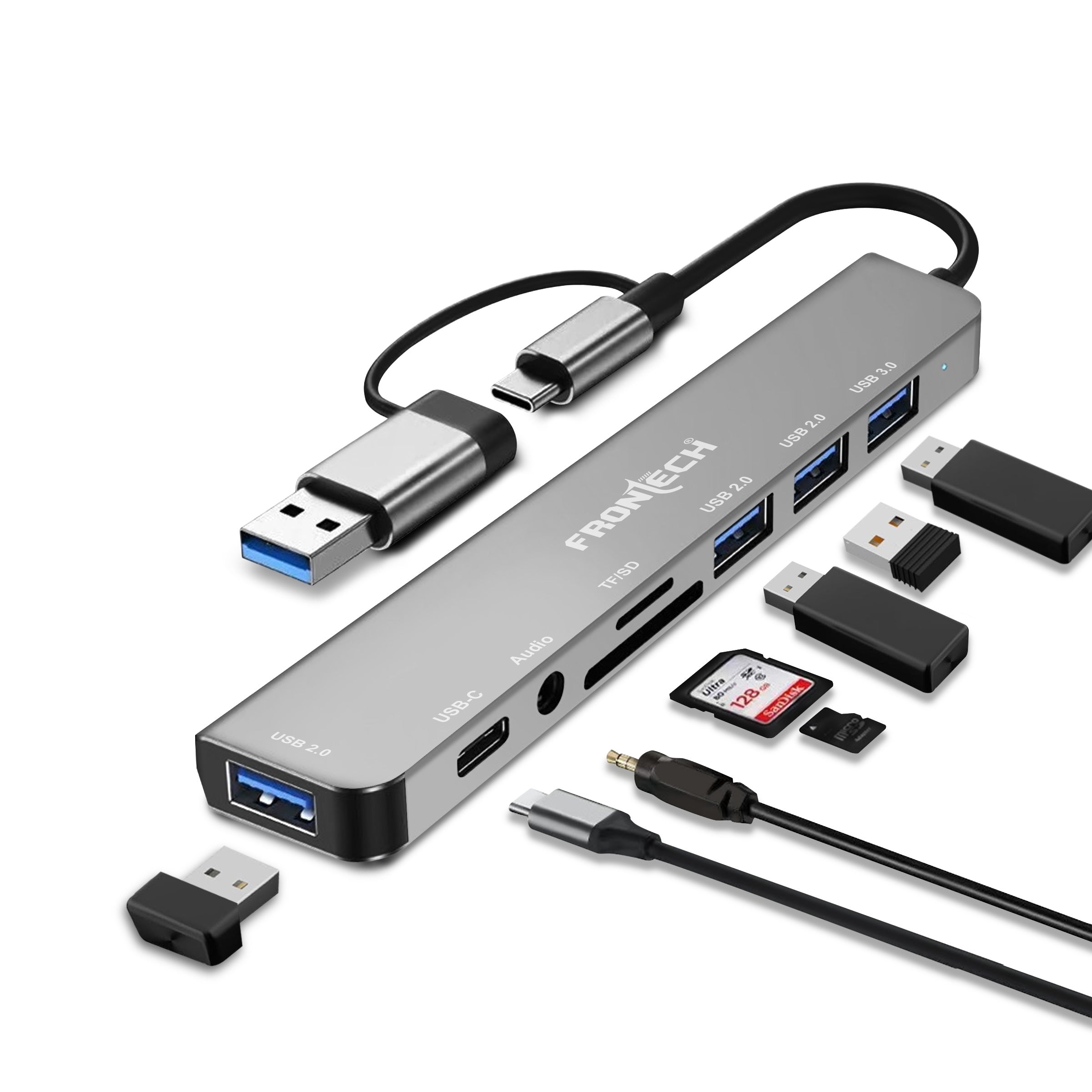 Buy Frontech 8-in-1 Expansion Hub | USB-C & USB High Speed – Frontech ...
