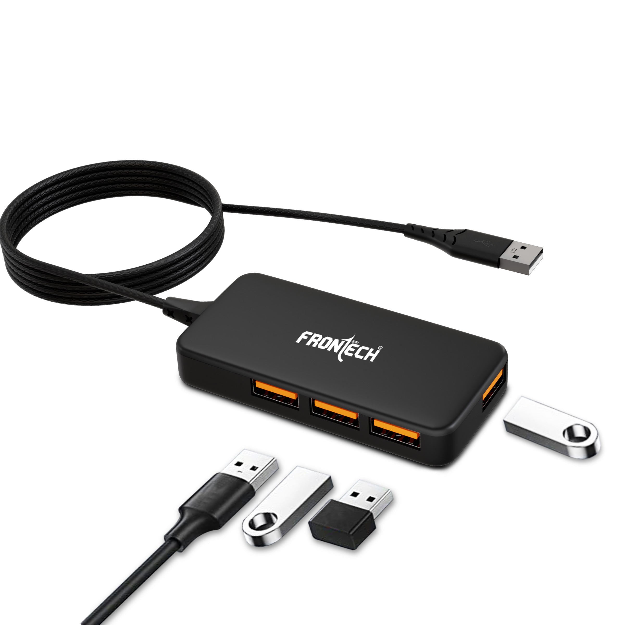 Frontech 4-in-1 USB 2.0 Hub - 4 Port, 480Mbps Super Fast Transmission ...