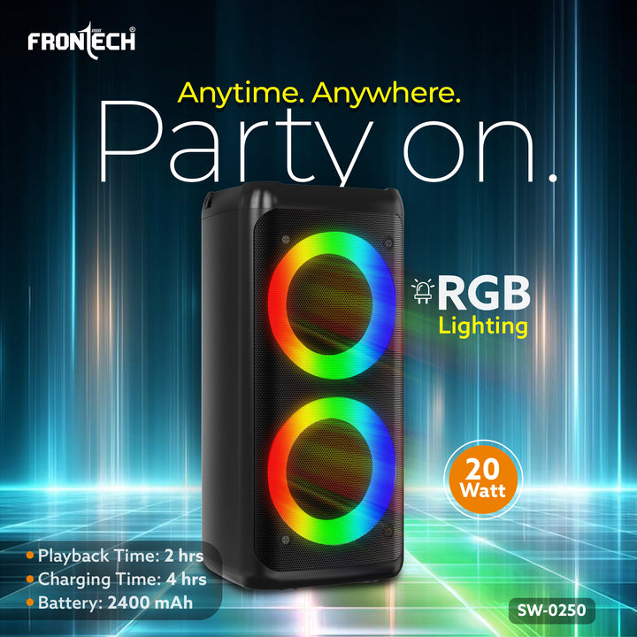 Frontech 20W Party Speaker Dual Drivers RGB Tower – Frontech Online